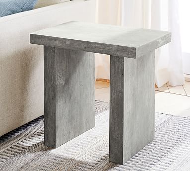 Vaccaro Rectangular Concrete End Table Pottery Barn