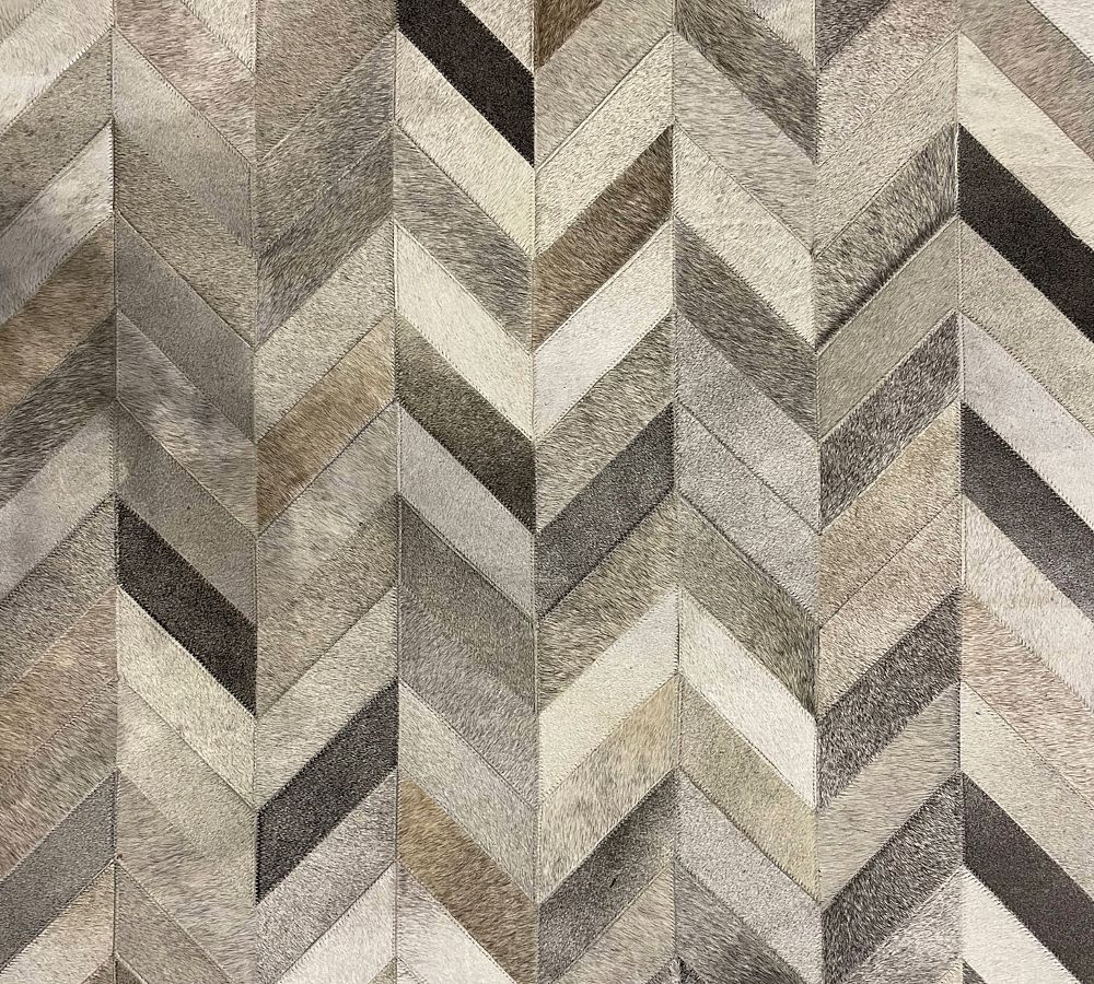 Elora Chevron Cowhide Rug | Pottery Barn