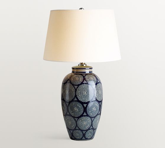 Langley Ceramic Pattern Lamp (22") | Pottery Barn