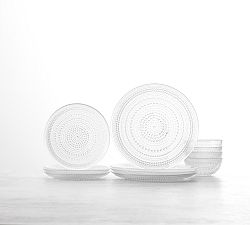 Jupiter 12-Piece Glass Dinnerware Set | Pottery Barn