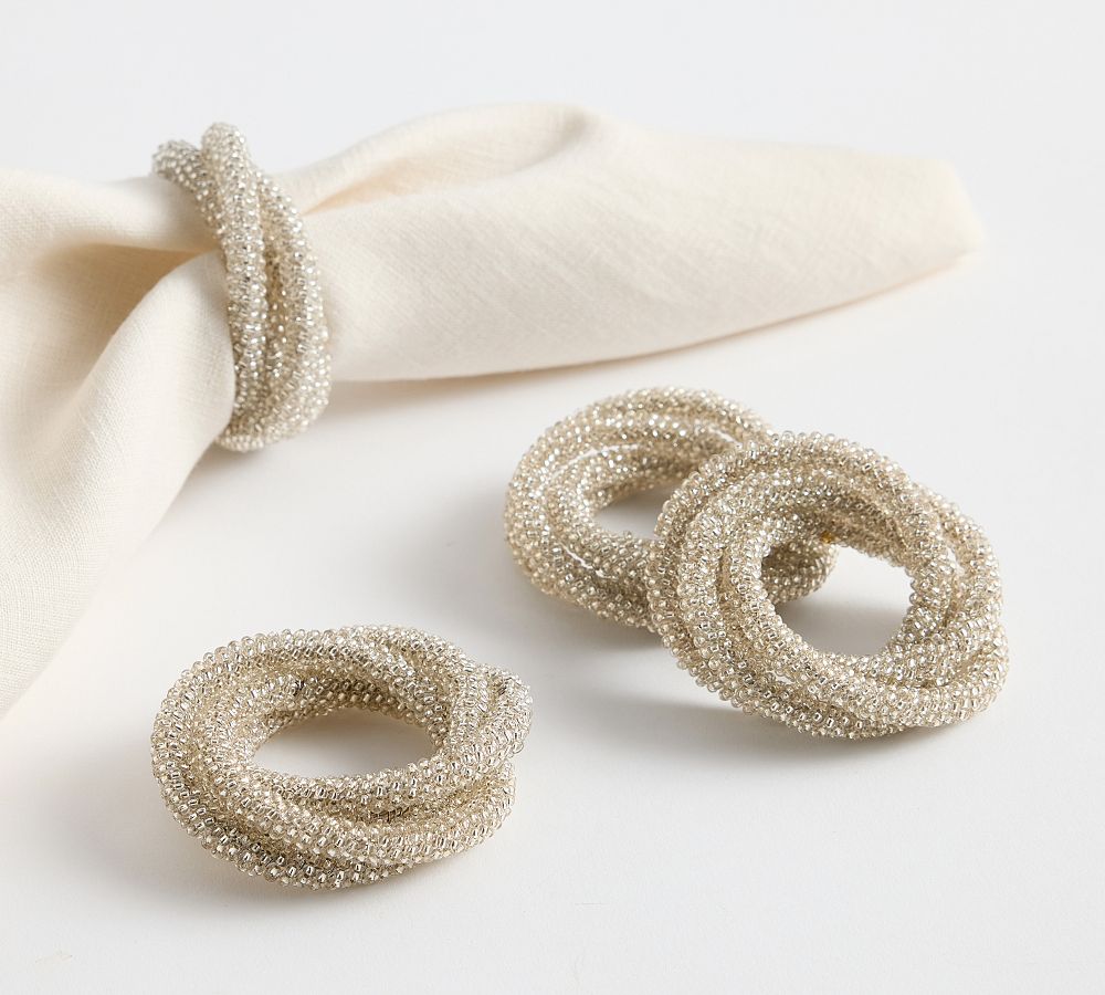 Silver Interlocking Napkin Rings - Set of 4 | Pottery Barn