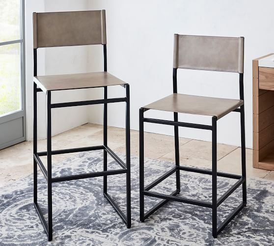 Hardy Leather Stool Pottery Barn