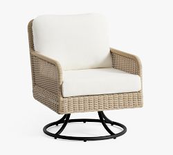 Tulum Wicker Swivel Outdoor Lounge Chair | Pottery Barn