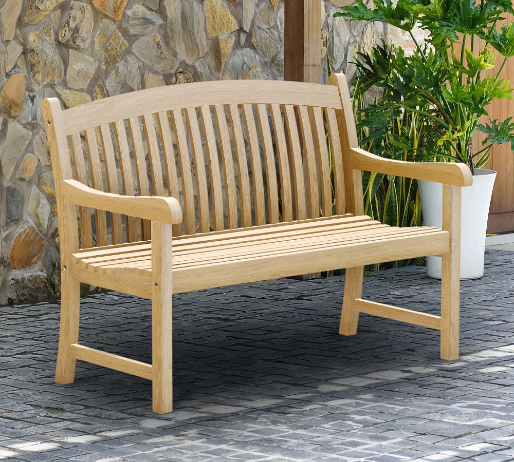 Simba Teak Outdoor Bench | Pottery Barn