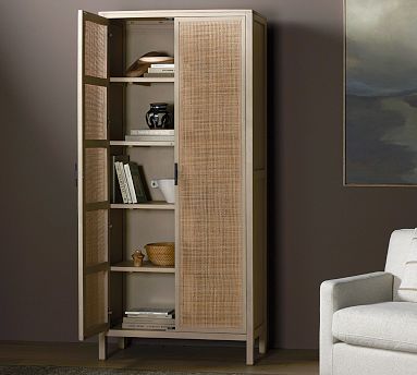 Dolores Cane Tall Storage Cabinet 38