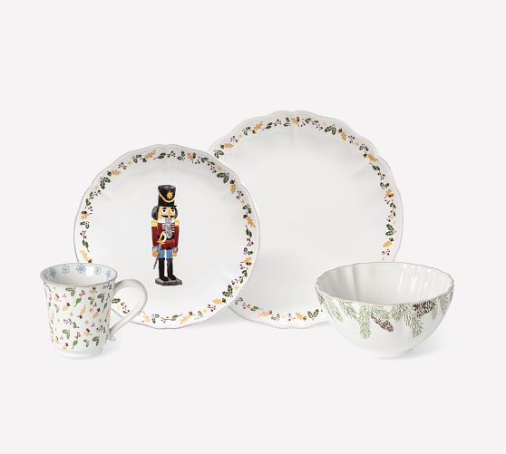 Nutcracker Handcrafted Stoneware 16 -Piece Dinnerware Set | Pottery Barn