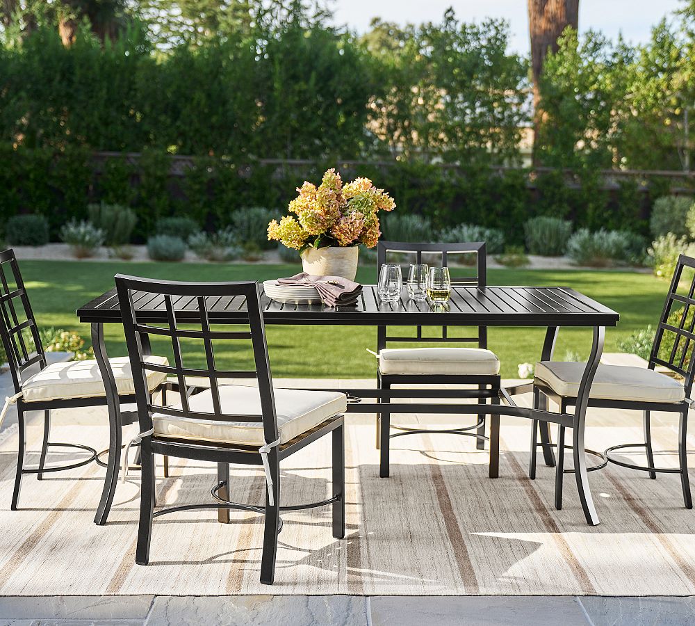 Riviera Metal Rectangular Outdoor Dining Table (72") | Pottery Barn