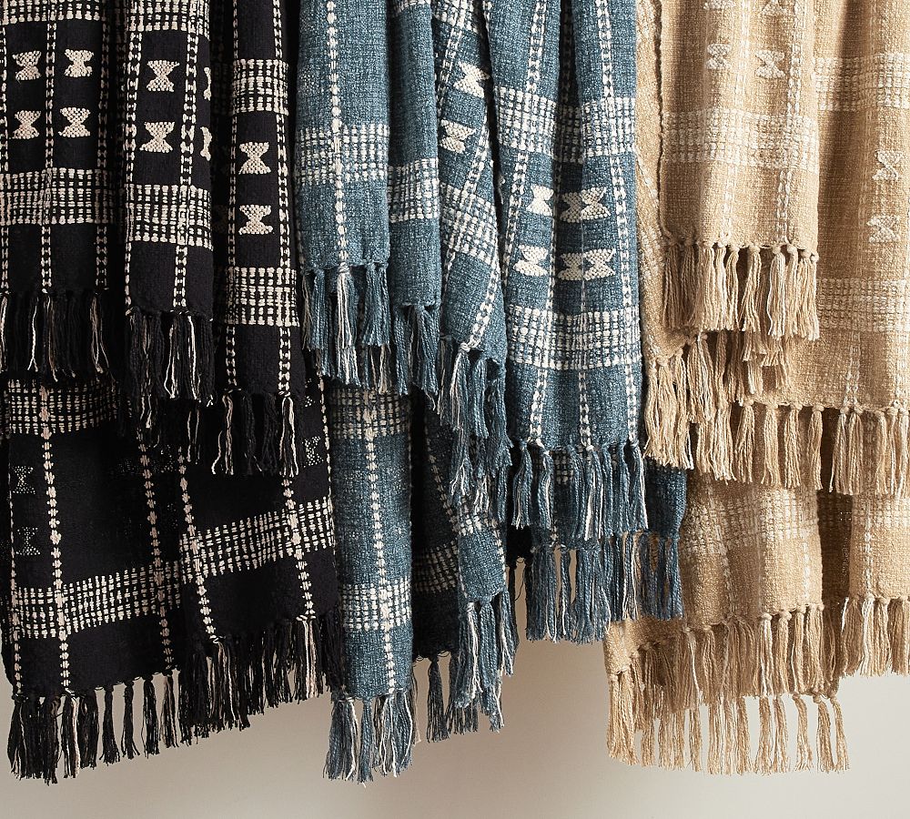 Mullen Handwoven Cotton Throw Blanket | Pottery Barn