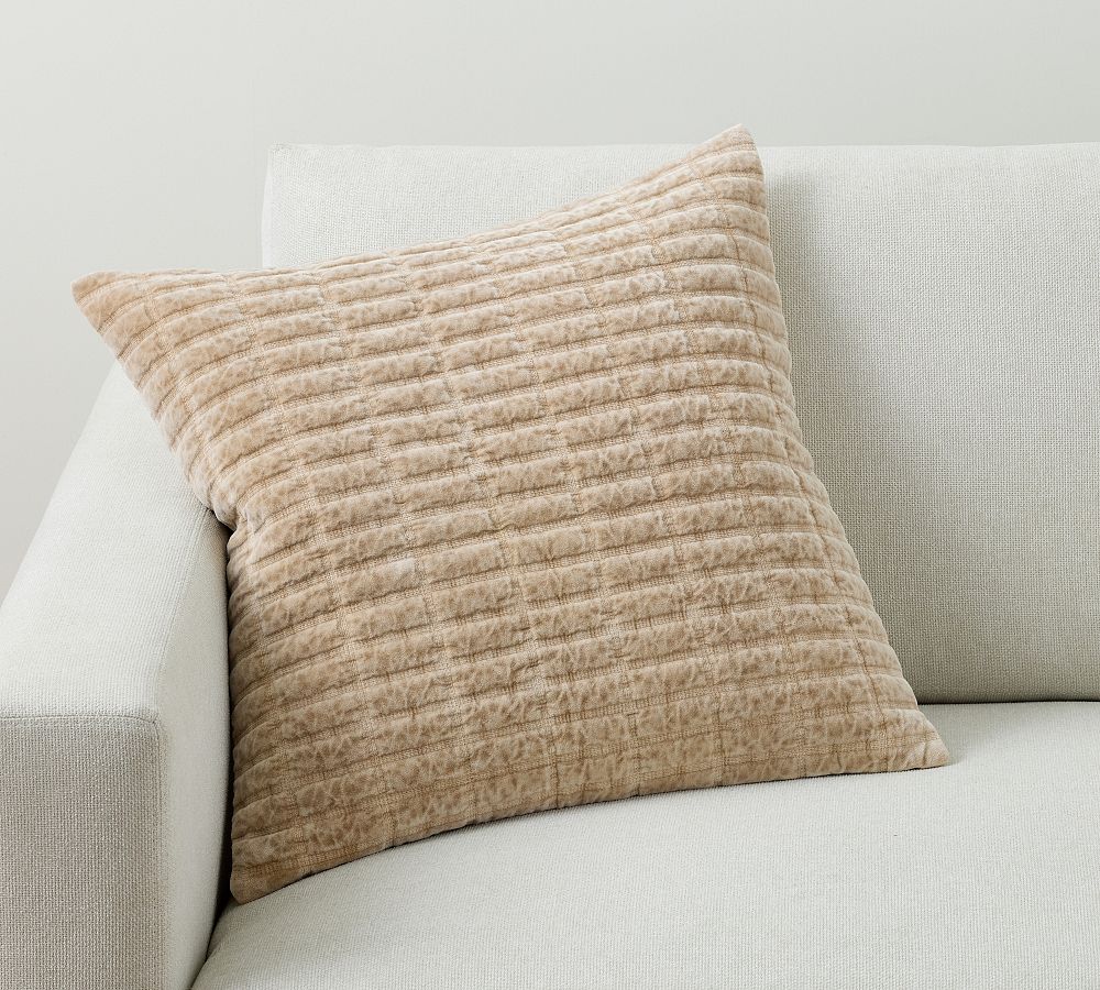 Quilted Box Velvet Pillow | Pottery Barn