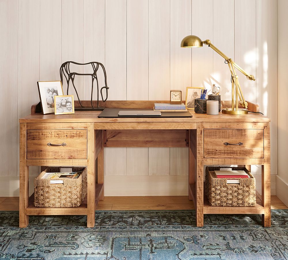 Sonora Reclaimed Wood Executive Desk (68") | Pottery Barn