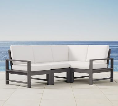 Indio Metal Outdoor Sectional Set Slate Pottery Barn