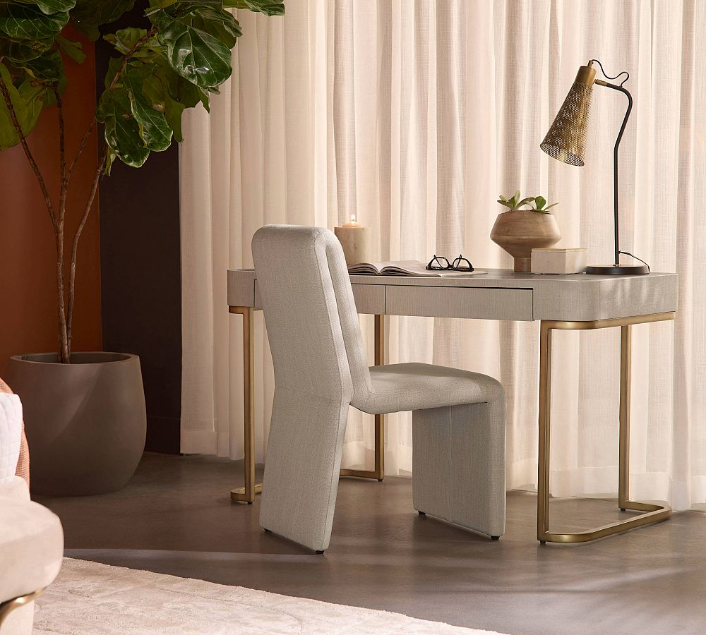 Blade Faux Leather Writing Desk (54") | Pottery Barn