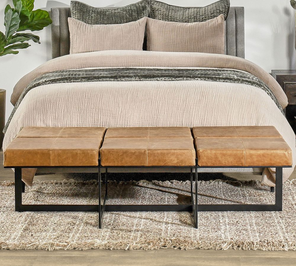 Rocket Leather Bench | Pottery Barn