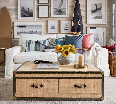 Pottery barn trunk coffee table store
