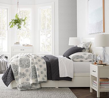 Pottery barn queen storage bed store