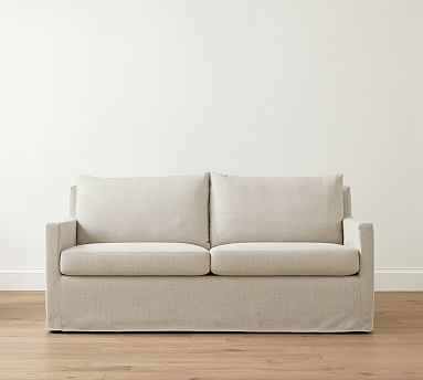 Square arm slipcovered sofa store