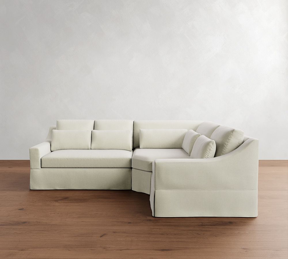 York Slope Arm Deep Seat Slipcovered 3-Piece Wedge Sectional (108 ...