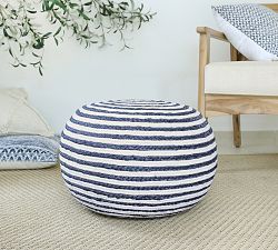 Spiral Handwoven Jute Pouf | Pottery Barn