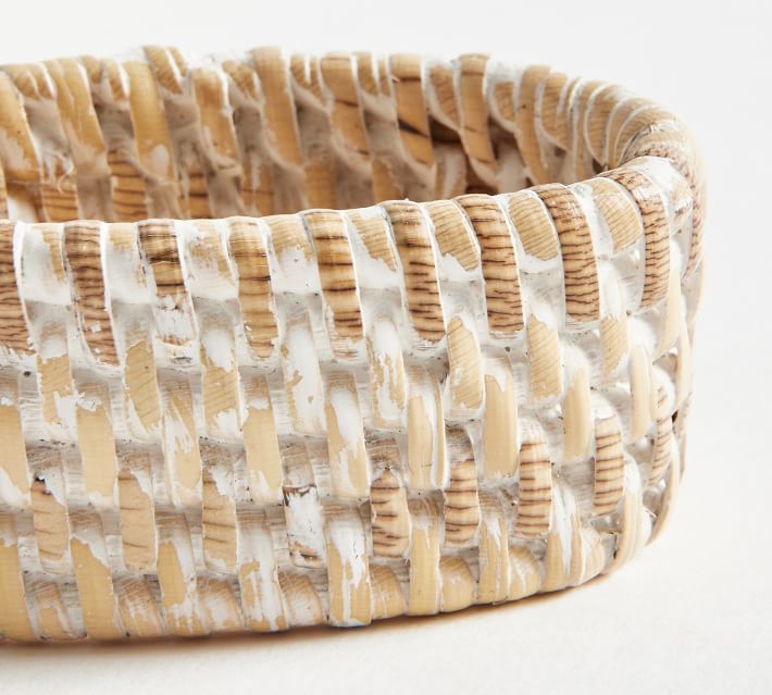 Tava Handwoven Rattan Oval Napkin Rings Set of 4 Pottery Barn