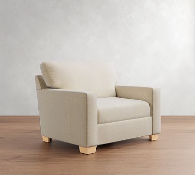 Buchanan Modern Square Arm Chair and a Half | Pottery Barn