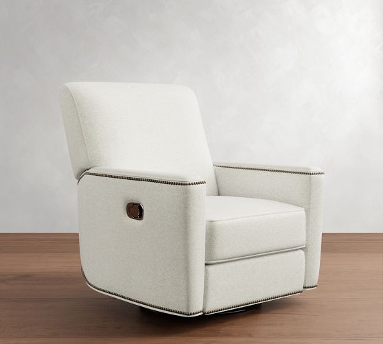 Irving Square Arm Manual & Power Swivel Glider Recliner | Pottery Barn