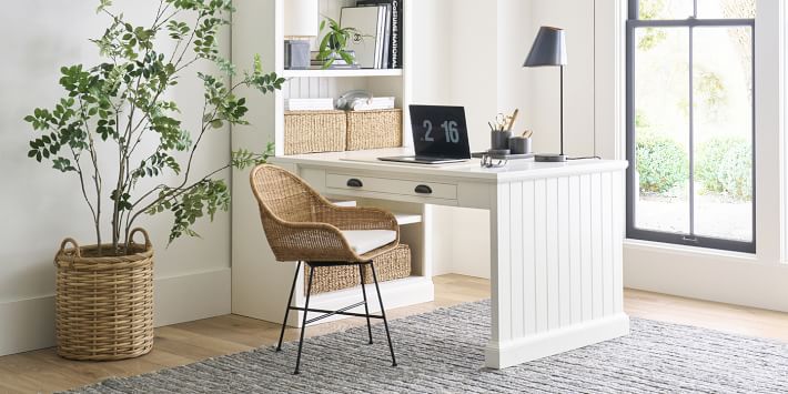 Aubrey Peninsula Desk with Bookcase Suite 68 Pottery Barn