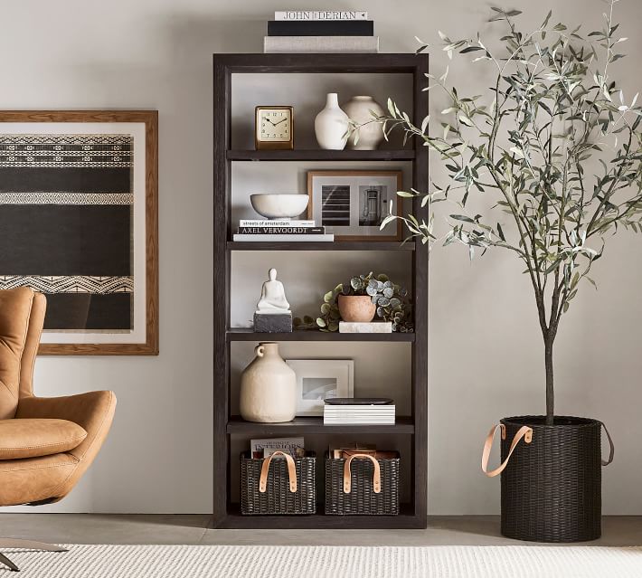 Pottery barn black bookcase store