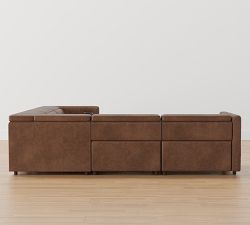 Tucker Leather Power Reclining L-Shaped Sectional (108") | Pottery Barn