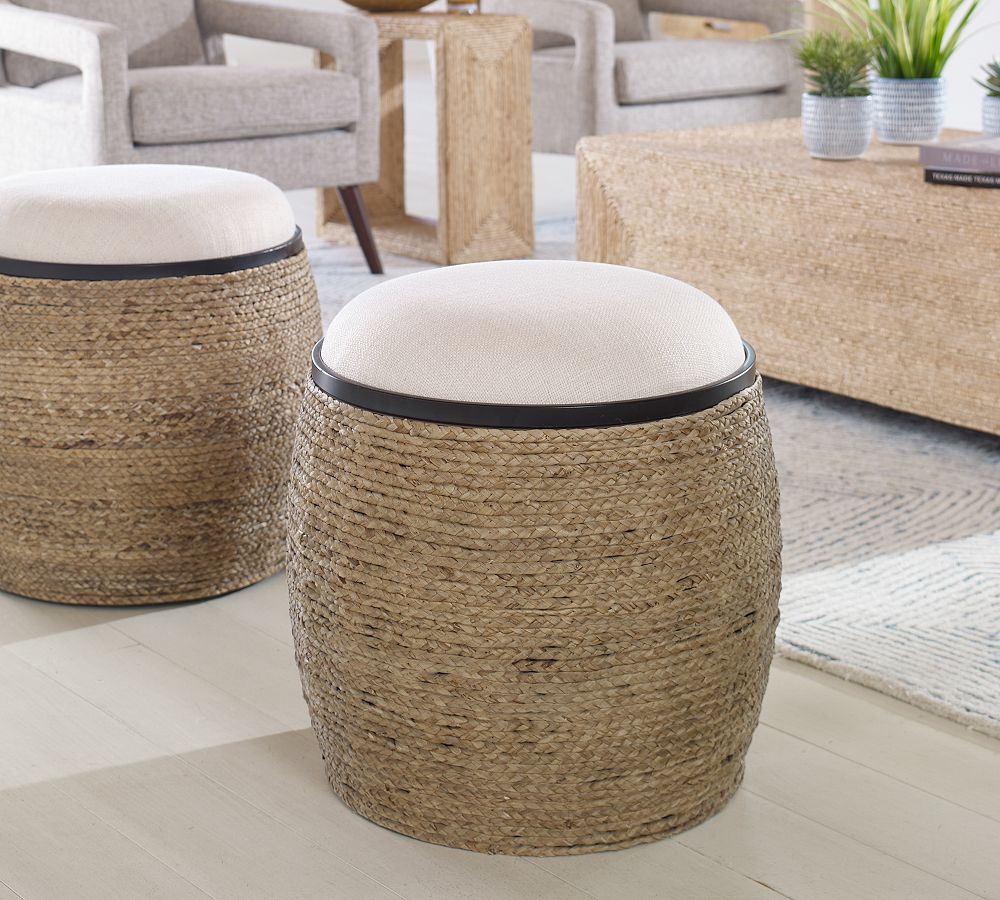 Agatha Round Accent Stool | Pottery Barn