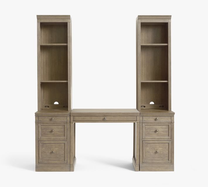 Livingston Desk with Bookcase Towers Seadrift Pottery Barn
