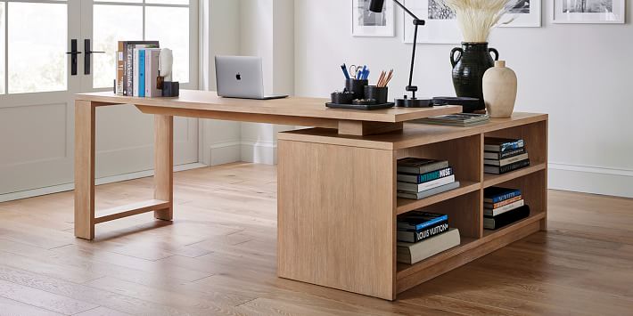 Pacific L Shape Rotating Desk 78 Pottery Barn