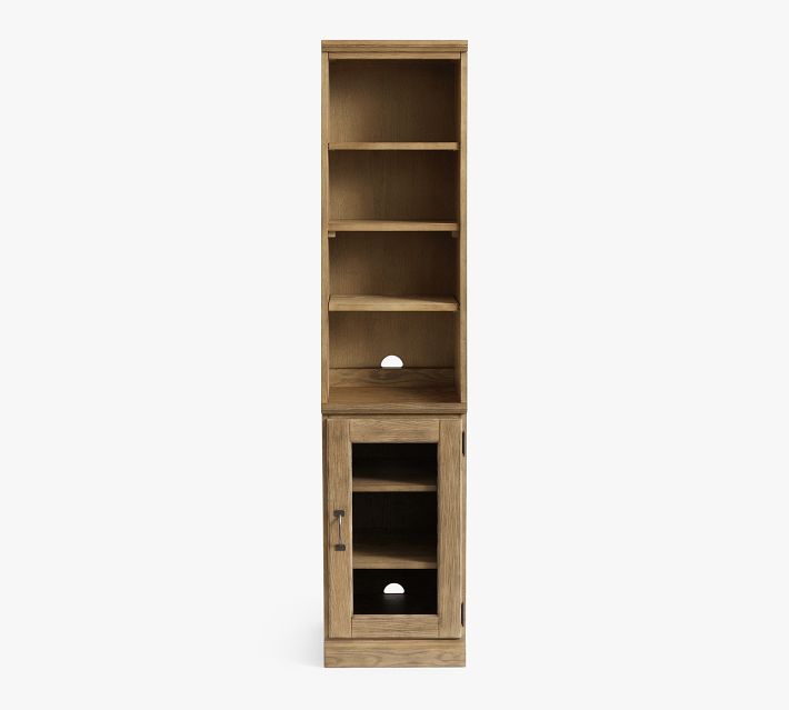Narrow bookshelf with cabinet store