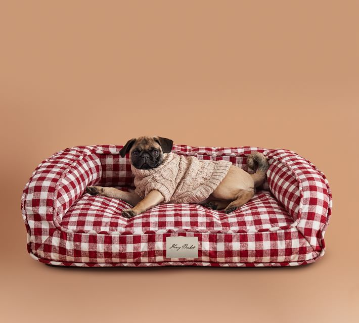 Buffalo Check Lounger Pet Bed Red