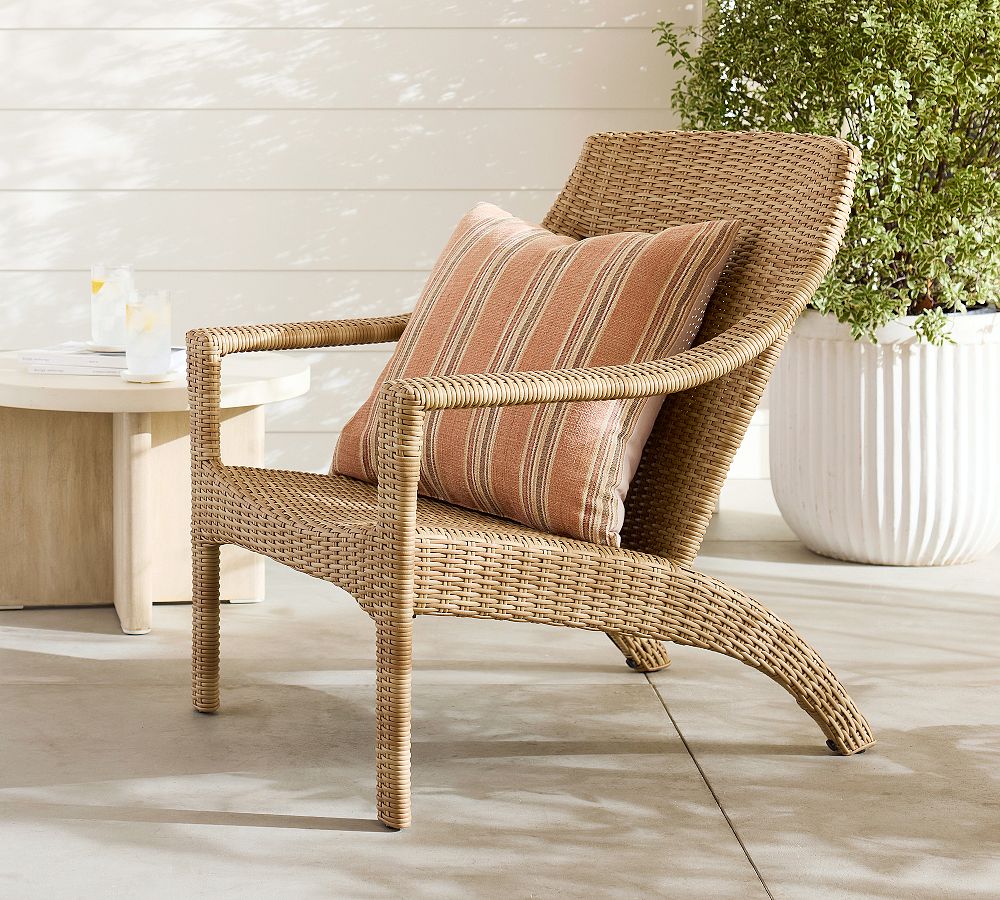 Huntington Wicker Stacking Outdoor Adirondack | Pottery Barn