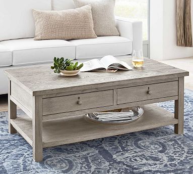 Farmhouse Rectangular Coffee Table 26 Pottery Barn
