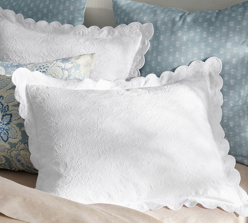 Abigail Scalloped Textured Shams | Pottery Barn