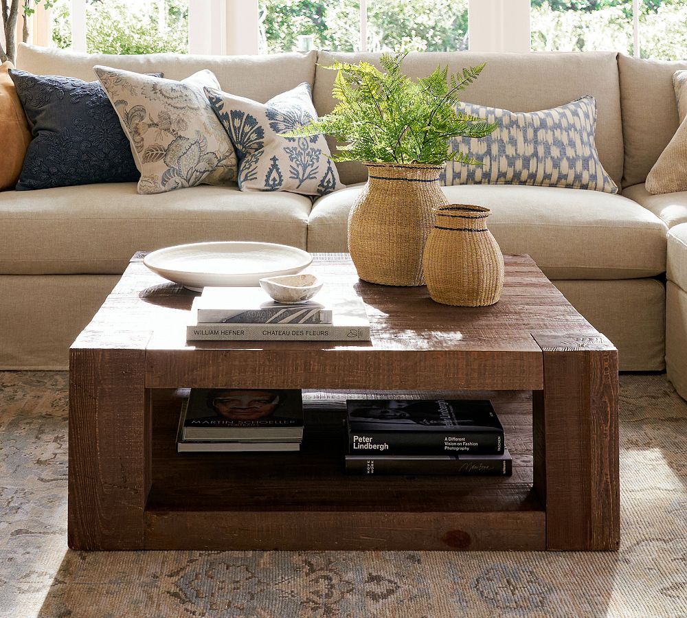 Rockport Square Reclaimed Wood Coffee Table - Cocoa Brown (44") | Pottery Barn