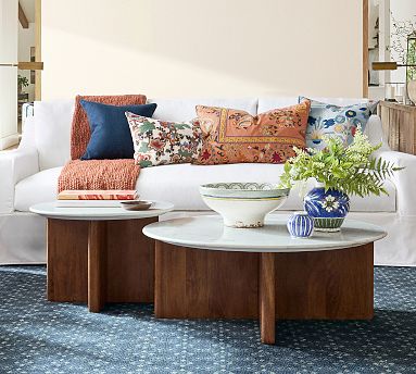 Cayman Round Marble Nesting Coffee Tables Pottery Barn