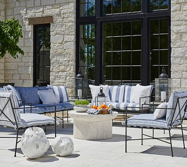 Barnes Cast Stone Round Outdoor Coffee Table Pottery Barn