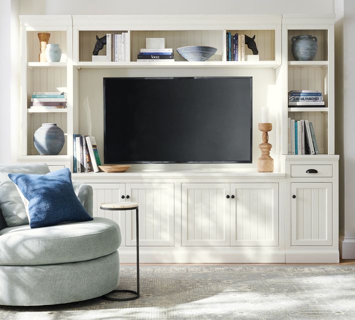 Aubrey 6 Piece Entertainment Center Seadrift Finish 108 Pottery Barn