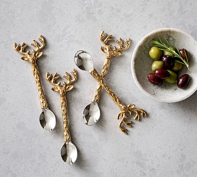 Stag Appetizer Spoons - Set of 4 | Pottery Barn