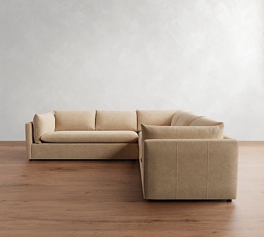Palmetto Leather 3-Piece L-Shaped Sectional (116") | Pottery Barn