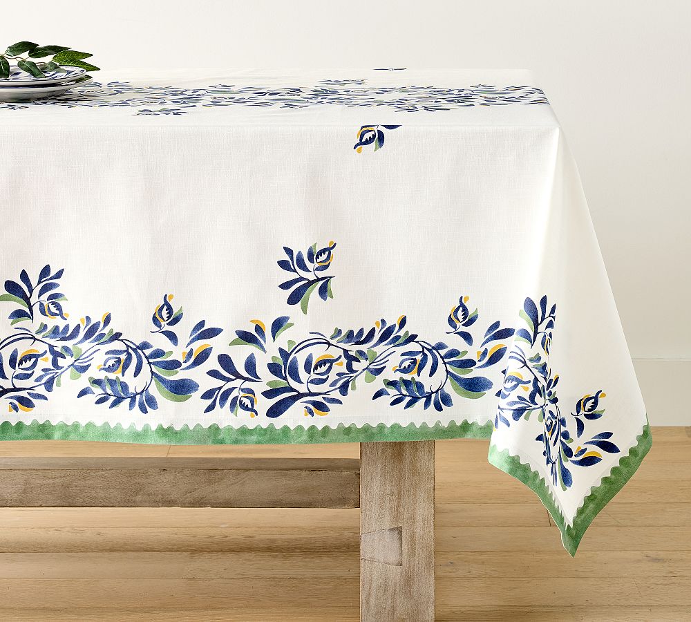 Puebla Multi Organic Cotton Tablecloth | Pottery Barn