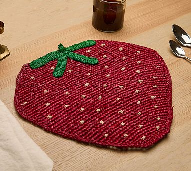 Strawberry Handwoven Placemat, Set of 4 | Pottery Barn