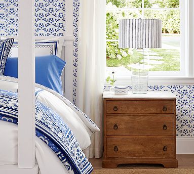 Carter Glass Table Lamp with Mark D. Sikes Pixie Shade (29") | Pottery Barn