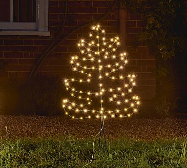 Solar Outdoor Lit Leaf LED Lawn Stakes | Pottery Barn