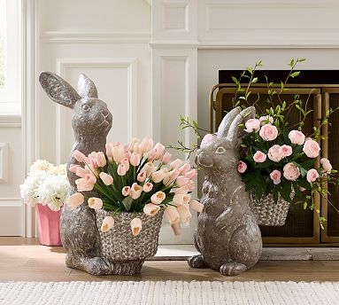 Rustic Bunny Planters | Pottery Barn