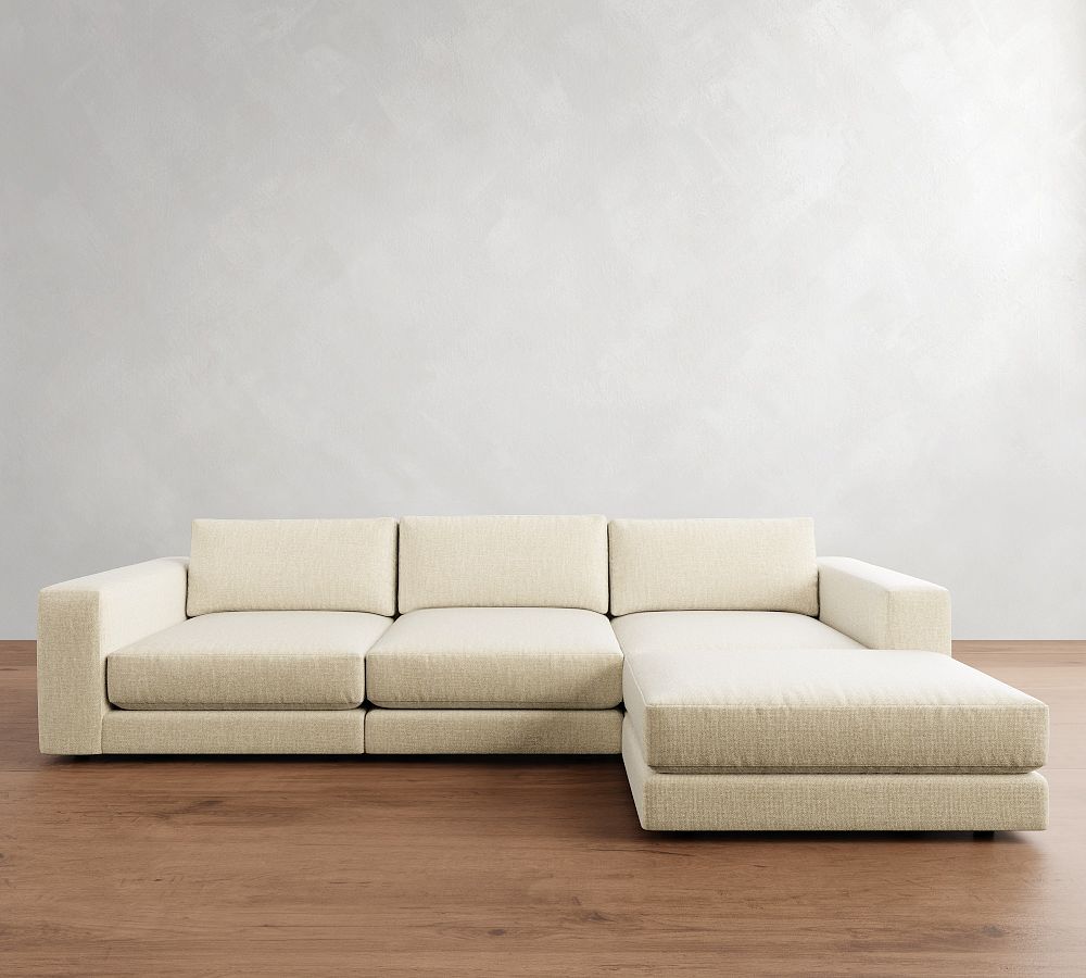 Carmel Square Arm Lounge Modular Chaise Sectional (113"–144") | Pottery ...