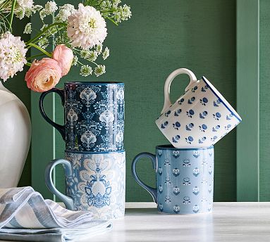 Kravet Garden Mugs - Mixed Set of 4 | Pottery Barn