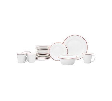 Porcelain Bistro Dinnerware Set, Set of 16 | Pottery Barn